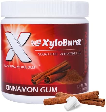 Xyloburst Xylitol Chewing Gum (Cinnamon, 5.29oz /150g)- 100 Pieces ...
