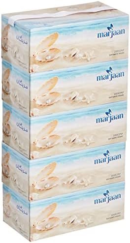 Hotpack Disposable Marjan Soft Facial Tissue 200 Sheets 2 Ply 5 Boxes X ...