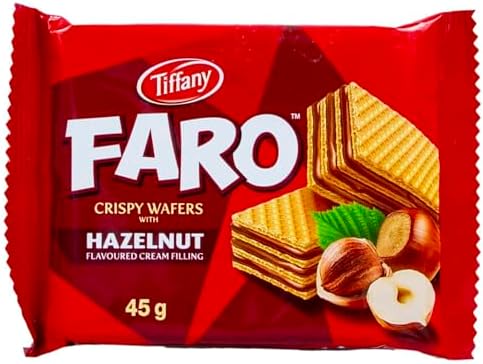 Faro Tiffany Crispy Wafers with Hazelnut Flavoured Cream Filling 40 g ...