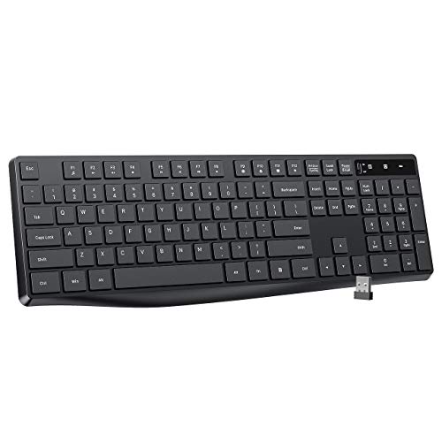 USB Wireless Keyboard - Full Size Computer Keyboard with Numeric Pad ...