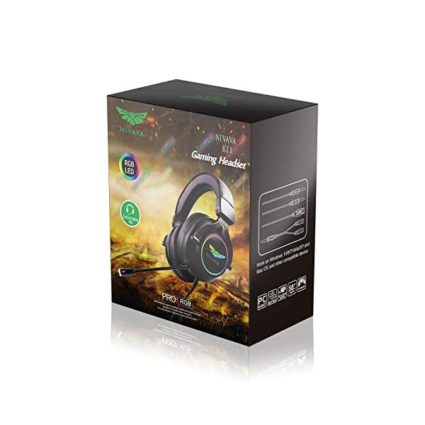 NIVAVA K11 Gaming Headset, PS4 Headset with Noise Canceling Microphone ...