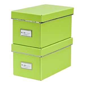 Bigso Elsa 385224901 CD Storage Boxes 28.5 x 16.5 x 15 cm Lime Green ...