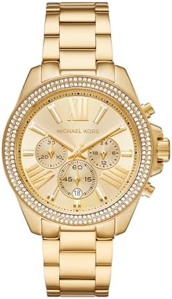 سعر Michael Kors Women's Wren Chronograph Gold-Tone Stainless Steel ...
