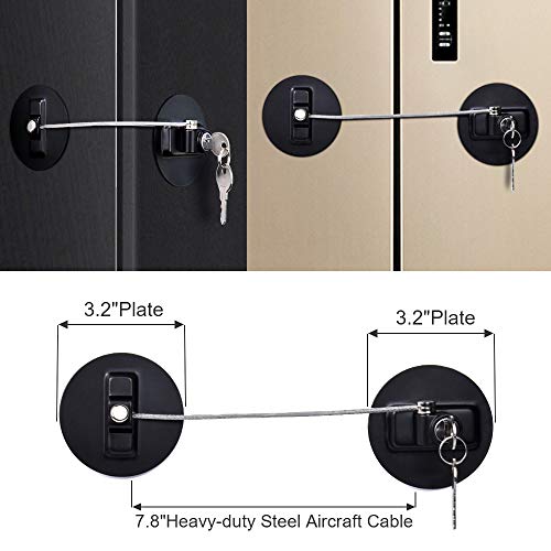 Refrigerator Lock, Fridge Lock with keys, Rustproof Freezer Lock with ...
