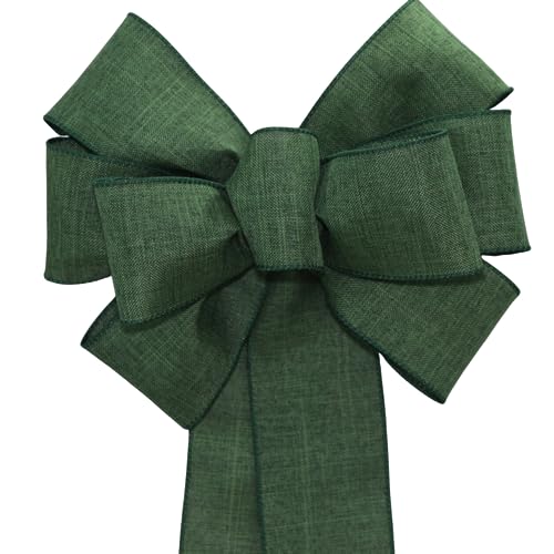 Hunter Green Rustic Wreath Bow by Package Perfect Bows – Made in USA (8 ...