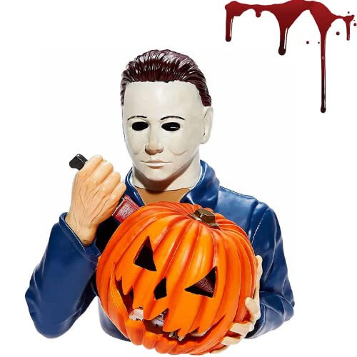 Michael Myers LED Light Up with Pumpkin & Knife Statue Horror Movie ...