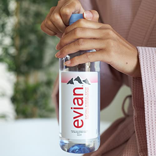 evian Natural Spring Water 500 mL/16.9 Fl Oz (Pack of 6), Bottled Naturally Filtered Spring ...