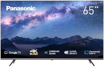Panasonic 65 Inch 4K HDR UHD Smart Google TV, Chromecast Built-in, Hands Free Google Assistant ...