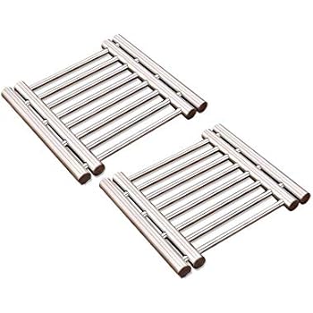Amazon.com: Oggi Stainless Steel Expandable Trivet with Rubber Feet ...