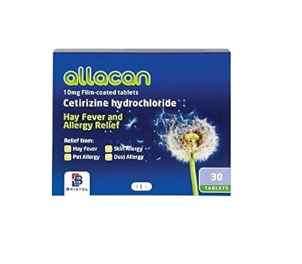 Allacan Cetirizine Hayfever Allergy Tablets (30 Tablets x 24 Packs ...