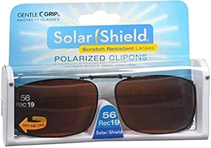 Amazon.com: Solar Shield Polarized Clip-on Sunglasses 56 Rec 19 Brown ...