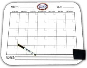 Amazon.com : Monthly Tac-On Dry Erase Calendar : Office Desk Pad ...