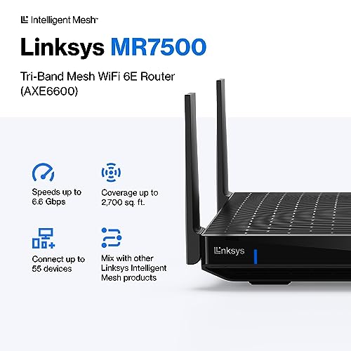Linksys Hydra Pro Mesh WiFi 6E Router MR7500 Tri-Band WiFi Mesh Router ...