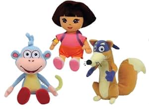 Amazon.com: Ty Beanie Babies Dora the Explorer Set of 3: Dora, Boots ...