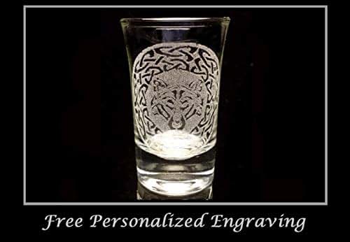 Amazon.com: Celtic Wolf Shot Glass - Free Personalized Engraving: Handmade