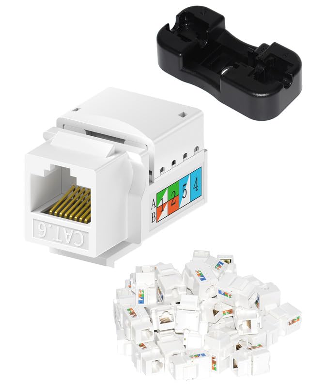VANDESAIL Cat6 Ethernet Coupler RJ45 Keystone Jack 40 Pack Cat 6/Cat5e ...