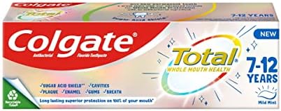 COLGATE Total 7-12 Years Mild Mint Toothpaste For Kids, 50ml - sugar ...
