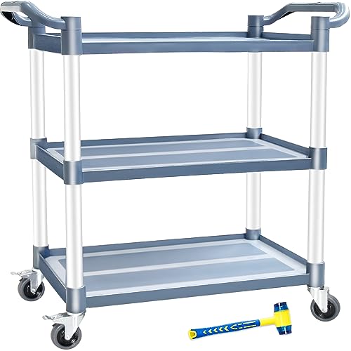 AQNIEGEP Utility Carts with Wheels, Rolling Food Service Cart, Heavy ...