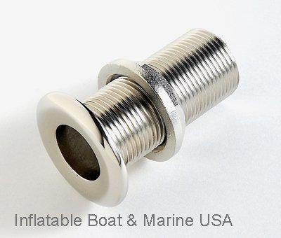 Boat Thru Hull Fitting / Drain - 1" Threaded - Marine 316 Stainless ...