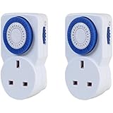 Electronic digital mains Timer Socket Plug-in with LCD Display 12/24 ...