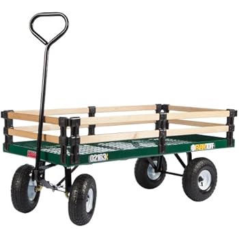 Amazon.com : Farm Tuff 24-Inch by 48-Inch Metal Deck Wagon with 2-Rail ...