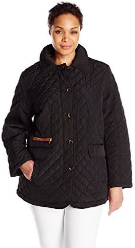 Jones New York Women's Plus Size Ladies Quilted Barn Jacket at Amazon ...