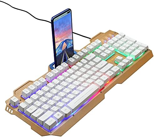 سعر كيبورد USB سلكية مزودة بالفضاء اللوني RGB واضاءة LED خلفية واحساس ...