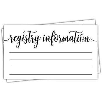 Amazon.com: 50 Registry Cards - Baby Shower or Bridal Shower ...