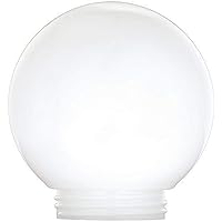 6 Inch White Acrylic Lamp Post Globe with 3.24 Inch Threaded Neck ...