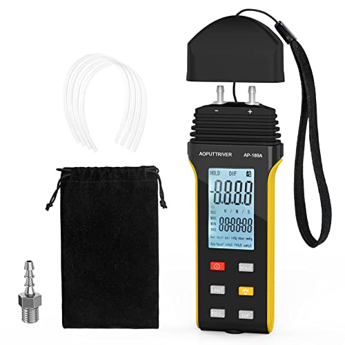 Manometer, AP-189A Professional Gas Pressure Tester, Dual-Port ...