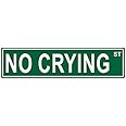 Amazon.com : No Crying St.24x6 funny joke humor novelty metal aluminum ...