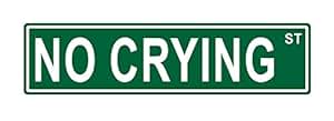 Amazon.com : Slap-Art No Crying St.24x6 Funny Joke Humor Novelty Metal ...