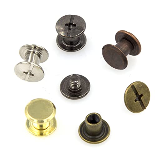 100 Sets Chicago Screws Assorted Kit 5 Color Leather Rivets Screw ...