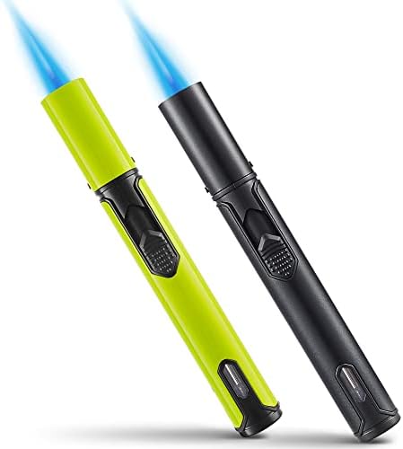Urgrette Spring Colors 2 Pack Butane Torch Lighter, 6-inch Refillable Pen Lighter Jet Flame ...