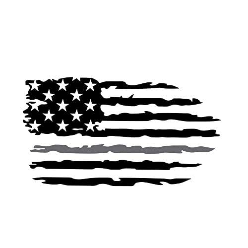 Amazon.com: Distressed Thin Grey Line Flag, Distressed Thin Grey Line Decal,Correctional Officer ...