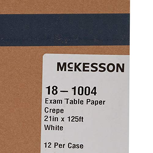 McKesson Exam Table Paper, Premium Crepe, White, 21 in x 125 ft, 12 ...
