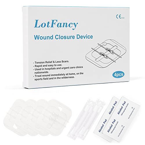 LotFancy Emergency Wound Closures, 4-Count, 2.8x2.36in, Surgical Zip ...