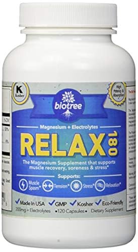 BioTree Labs Relax 180 - Pack of 120, Magnesium & Potassium Supplement ...