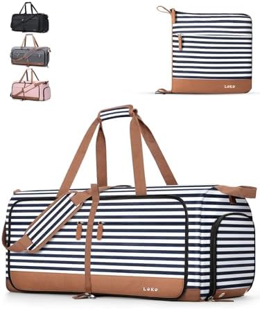 Lekesky Foldable Travel Bag, Weekend Bag for Women with Shoe ...