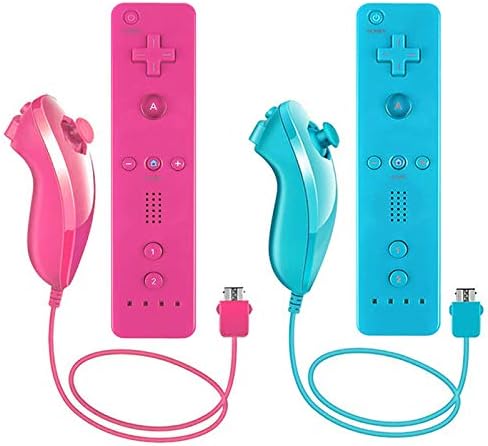 Lactivx 2 Packs Nunchuck and Wii Remote Controller with Silicone Case ...