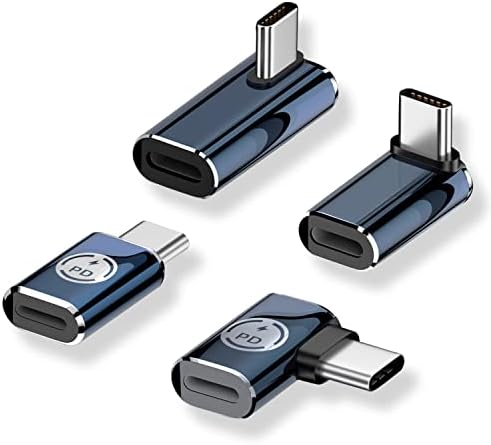 AreMe Lightning Female to USB C Male Adapter (4 Pack), 90 Degree Angle USB C to Lightning ...