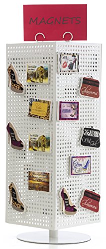 Displays2go Counter Pegboard Spinner Rack, Magnetic, 28 Inch, White ...