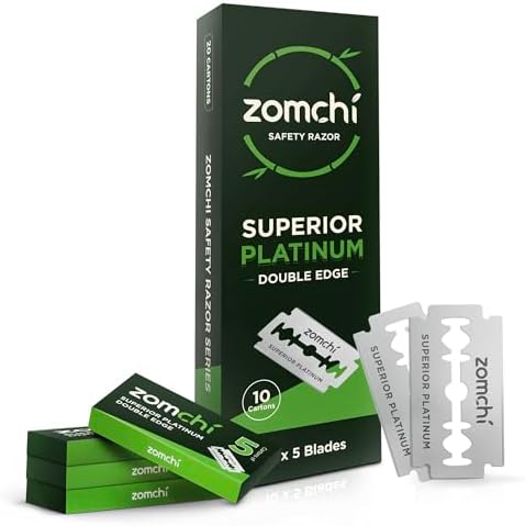 ZOMCHI Double Edge Razor Blades, 50 Counts Safety Razor Blades for ...