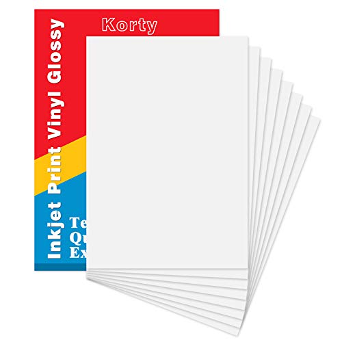 Printable Vinyl for Inkjet printer, 20 Sheets Premium Glossy White ...