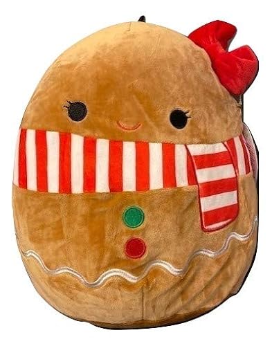 Squishmallow Kellytoy Christmas Squad 16 Inch Gina The Gingerbread Girl ...