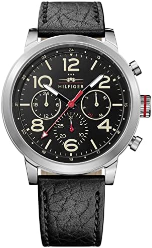 Tommy Hilfiger Men's Black Dial Leather Band Watch - 1791232 price in ...