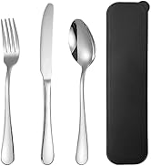 Amazon.com | Portable Utensils Set with Case,Reusable Office Flatware Set,Healthy Travel Cutlery ...