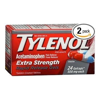 Amazon.com: Tylenol Extra Strength Rapid Release Gelcaps - 24 ct, Pack ...