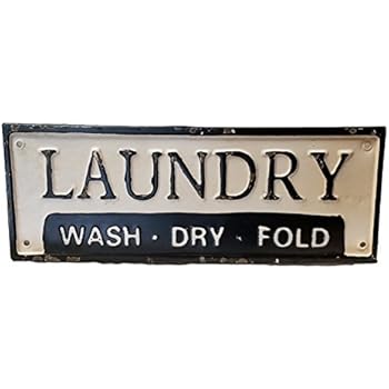 Amazon.com: Vintage Metal Laundry Wash and Fold Sign (Laundry): Home ...