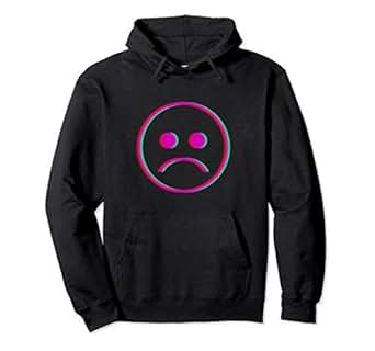Amazon.com: Sadboi Hoodie - Sad Face Hoodie - Multicolor Glitch Hoodie ...